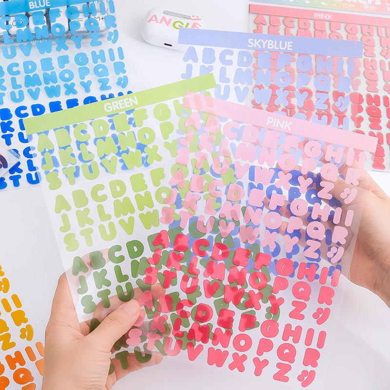 Sticker chữ cái Alphabet Letters trang trí sổ tay, album, scrapbook ...