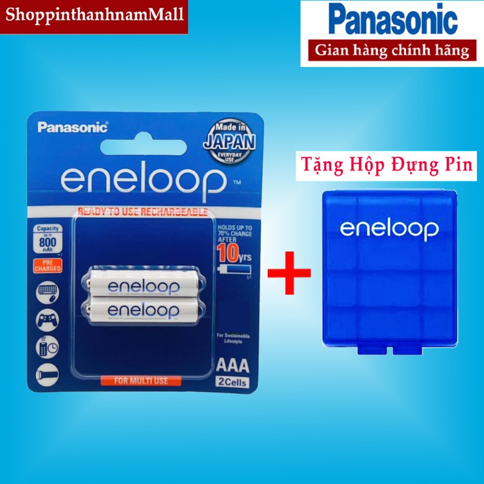 Pin Sạc Eneloop Panasonic AAA 800mAh Vỉ 2 Viên Chính Hãng - Tặng Kèm ...