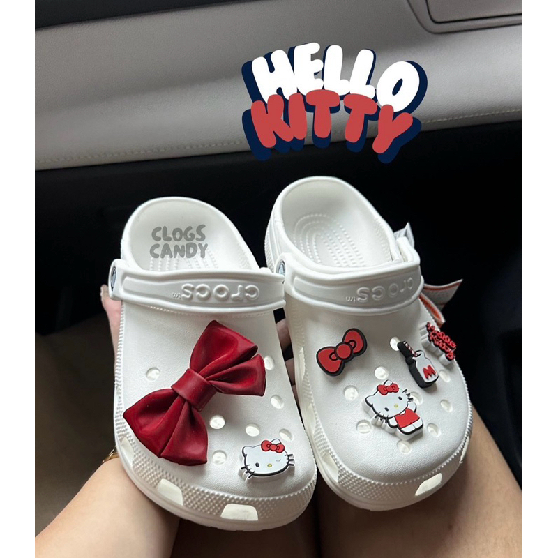 MEOXINHSTUDIO [Ảnh Thật] / Dép Crocs Classic Kèm Charm Hello Kitty Cute ...