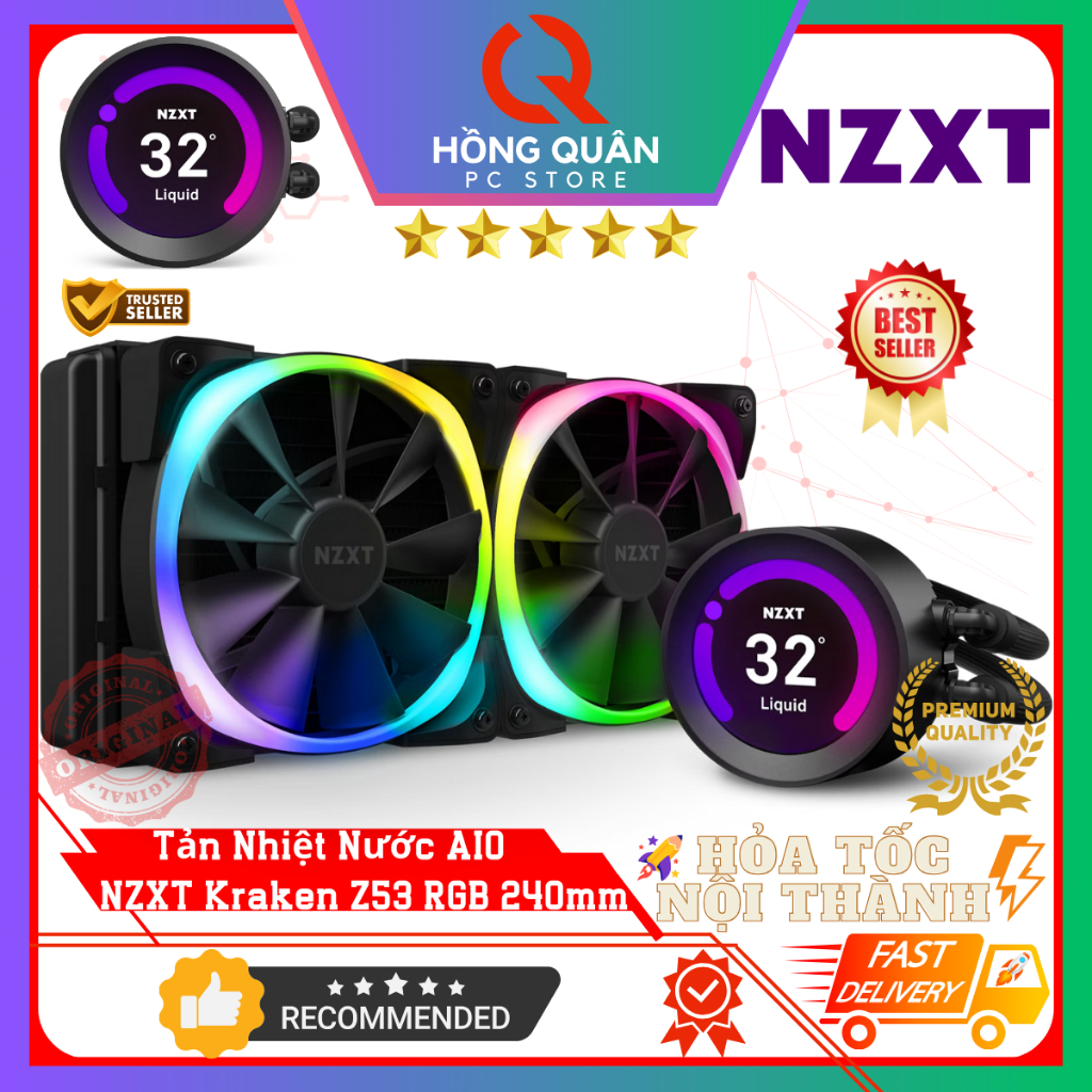 Tản Nhiệt Nước AIO NZXT Kraken Z53 RGB - 240mm (RL-KRZ53-R1) New - Hàng ...