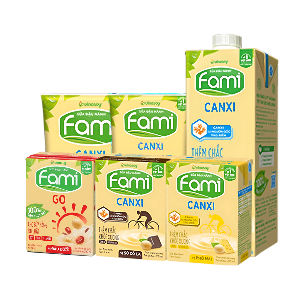 Thùng 10/36/40 hộp/ bịch sữa đậu nành Fami Canxi nhiều vị 200/1000ml | Shopee Việt Nam