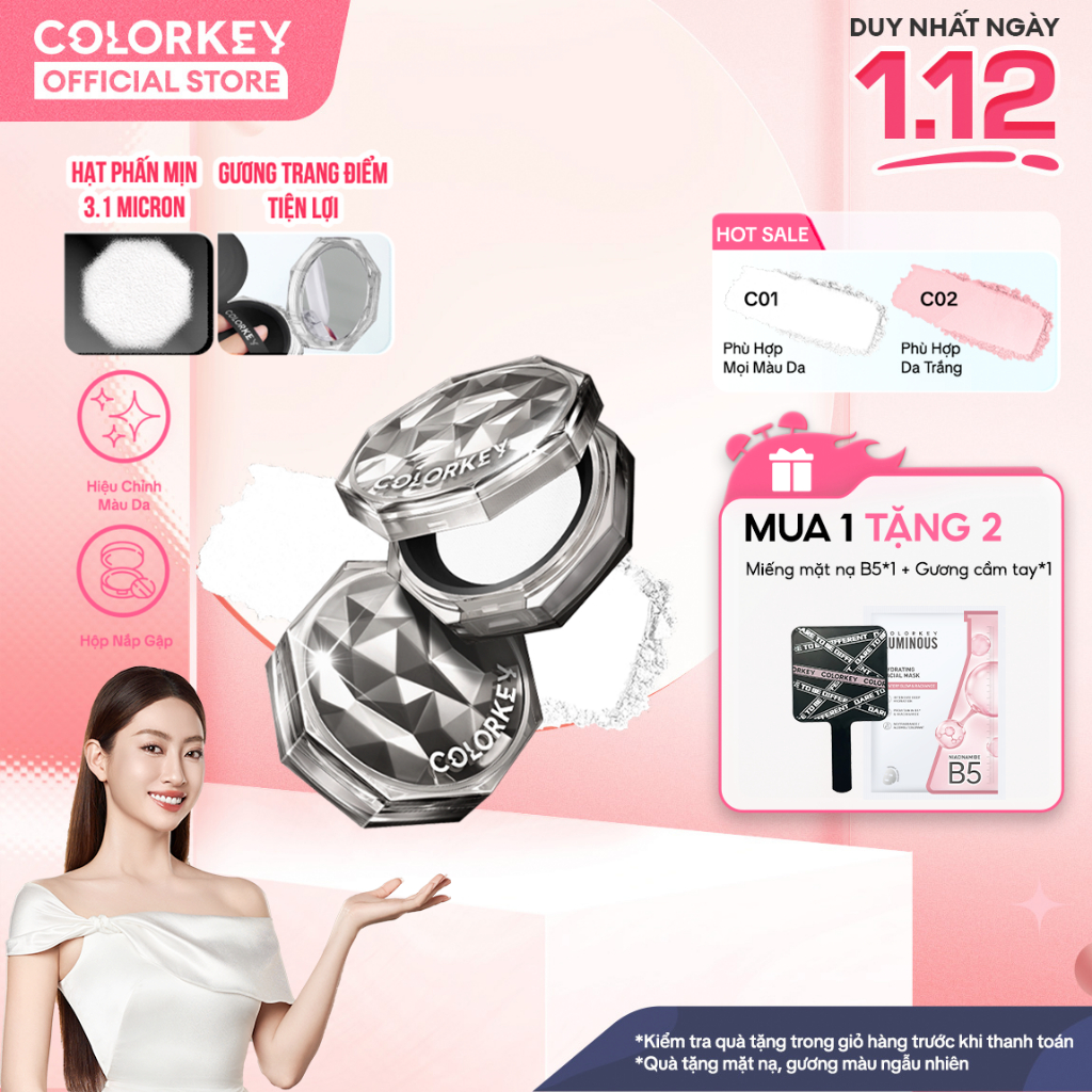 [MỚI] Phấn Phủ Dạng Bột COLORKEY Siêu Mịn Giúp Lớp Trang Điểm Tự Nhiên 8G | Shopee Việt Nam