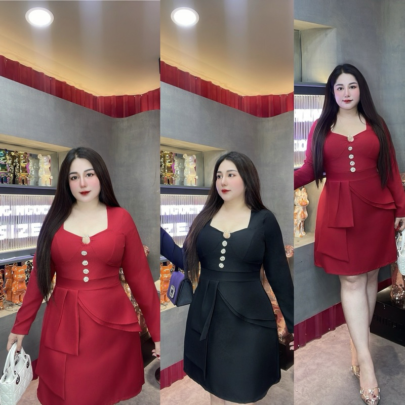 60-90kg ĐẦM THIẾT KẾ ĐI TIỆC KHOEN NGỰC VẠT CHÉO SANG TRỌNG BIGSIZE ...