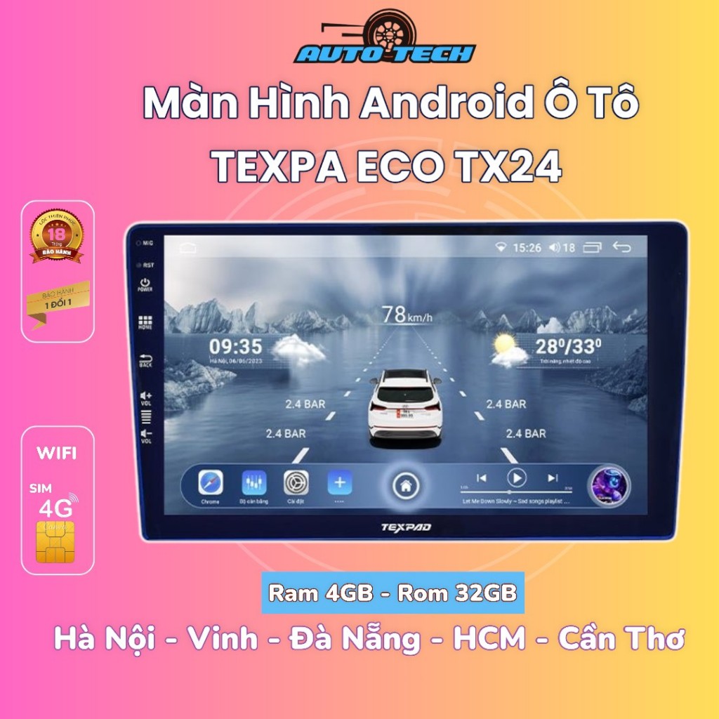 Màn hình Android ô tô TexPad ECO TX24 và TX24 Camera 360 All New 2024 ...