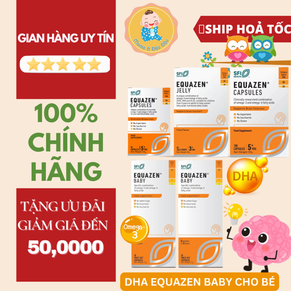 [Mẫu mới][Chính Hãng] DHA EQUAZEN phát triển trí não cho bé 6 - 36 ...