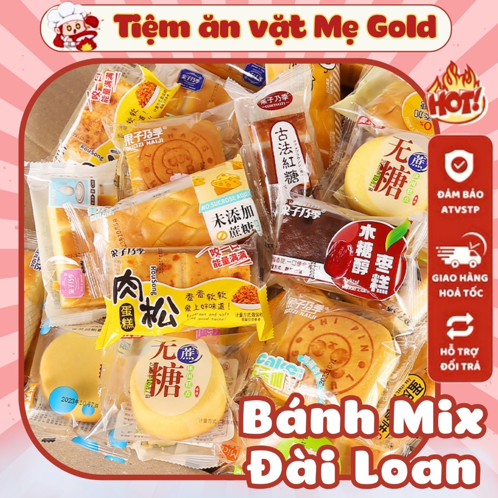 Thùng 2KG Bánh Mix Đài Loan, Bánh Bông Lan Đài Loan Mix Vị Không Trùng ...