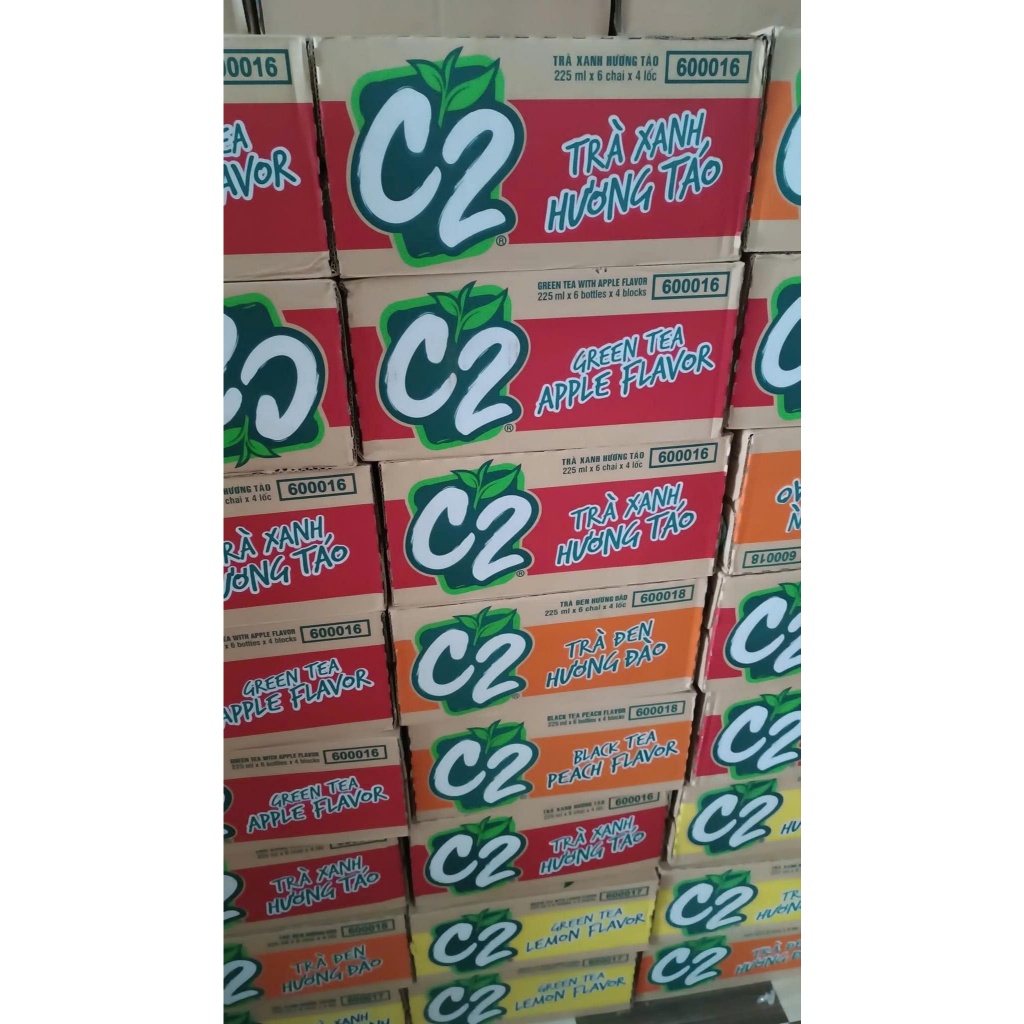 Thùng 24 chai trà xanh C2 đủ vị 225ml | Shopee Việt Nam