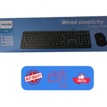 BÀN PHÍM MÁY TÍNH VĂN PHÒNG COMBO CHUỘT PHÍM CÓ DÂY PHILIPS C234 PC ...