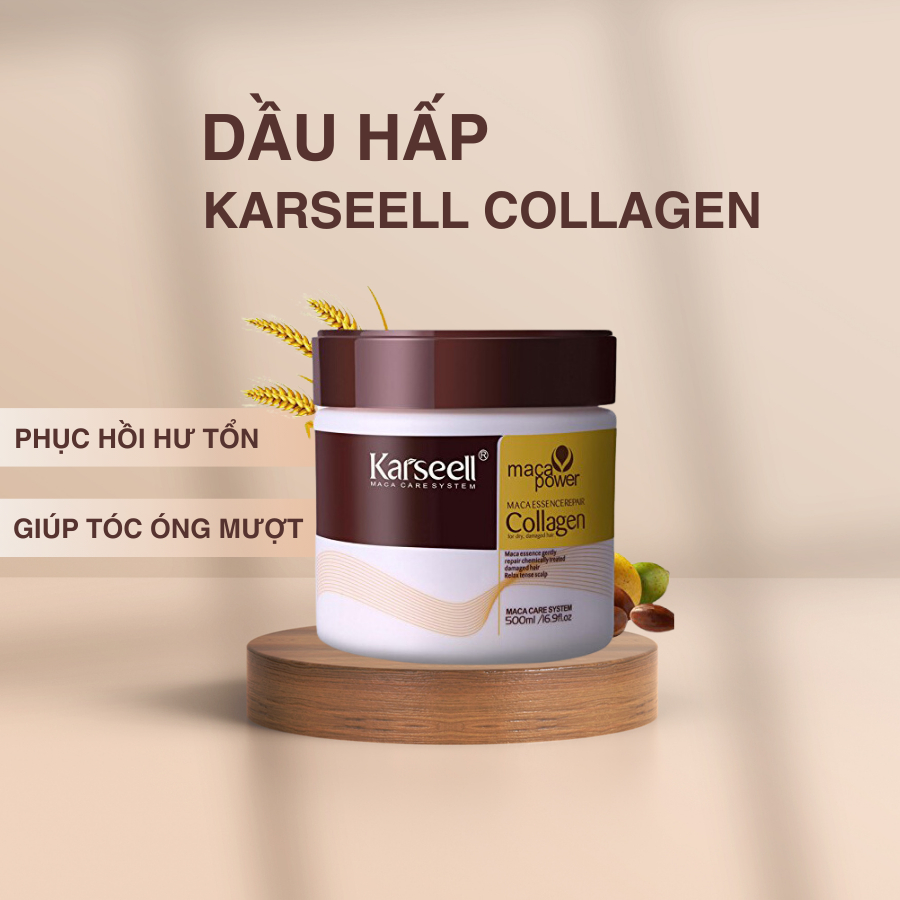 Kem ủ tóc Karseel Macca Collagen 500ML Phục hồi nuôi dưỡng trẻ hóa mái ...