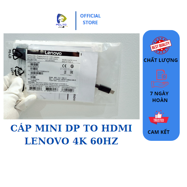 CÁP CHUYỂN MINI DP TO HDMI DÒNG XỊN LENOVO MINI DISPLAYPORT TO HDMI 4K ...