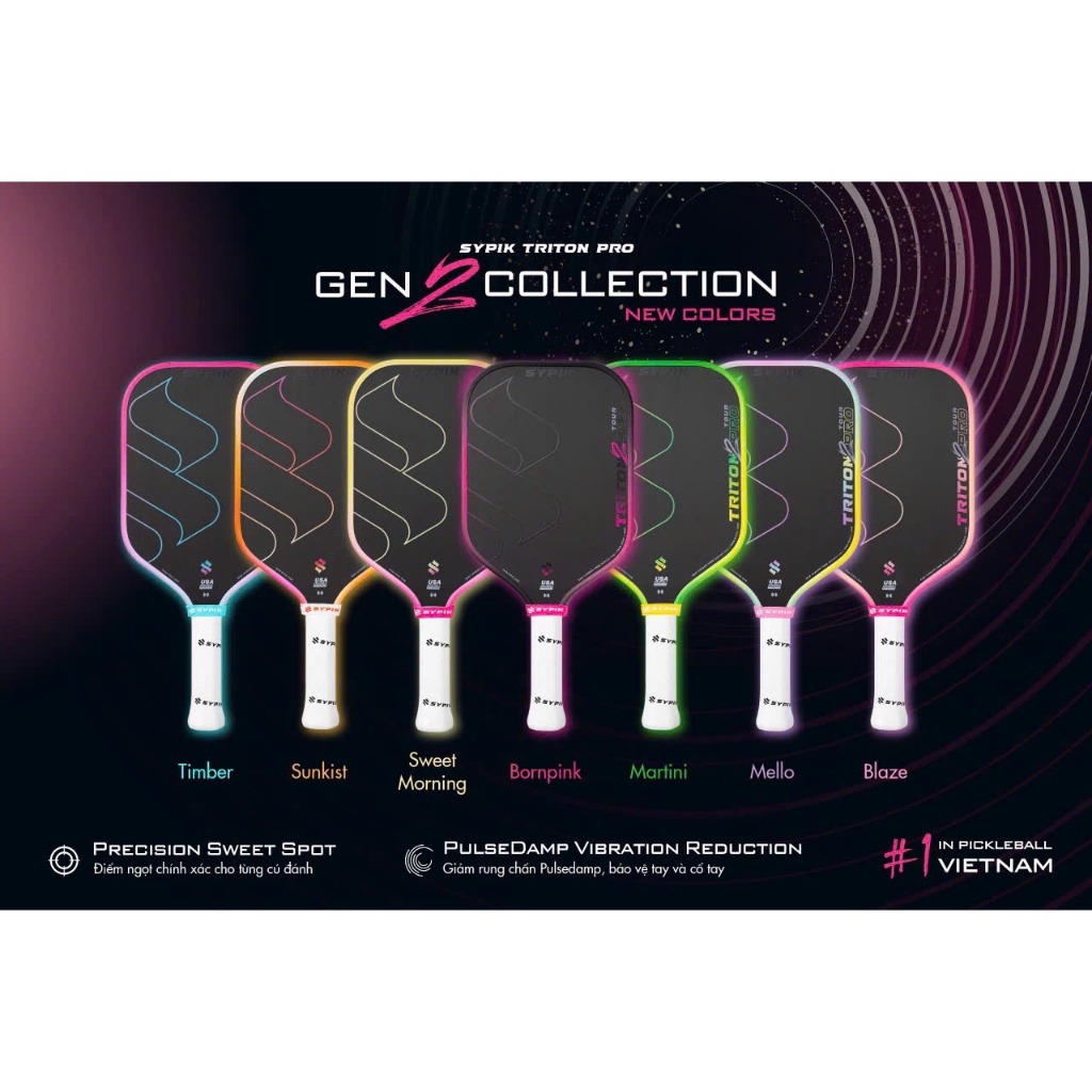 VỢT PICKLEBALL SYPIK TRITON PRO GEN 3 (16mm) CHÍNH HÃNG , Tặng Túi ...