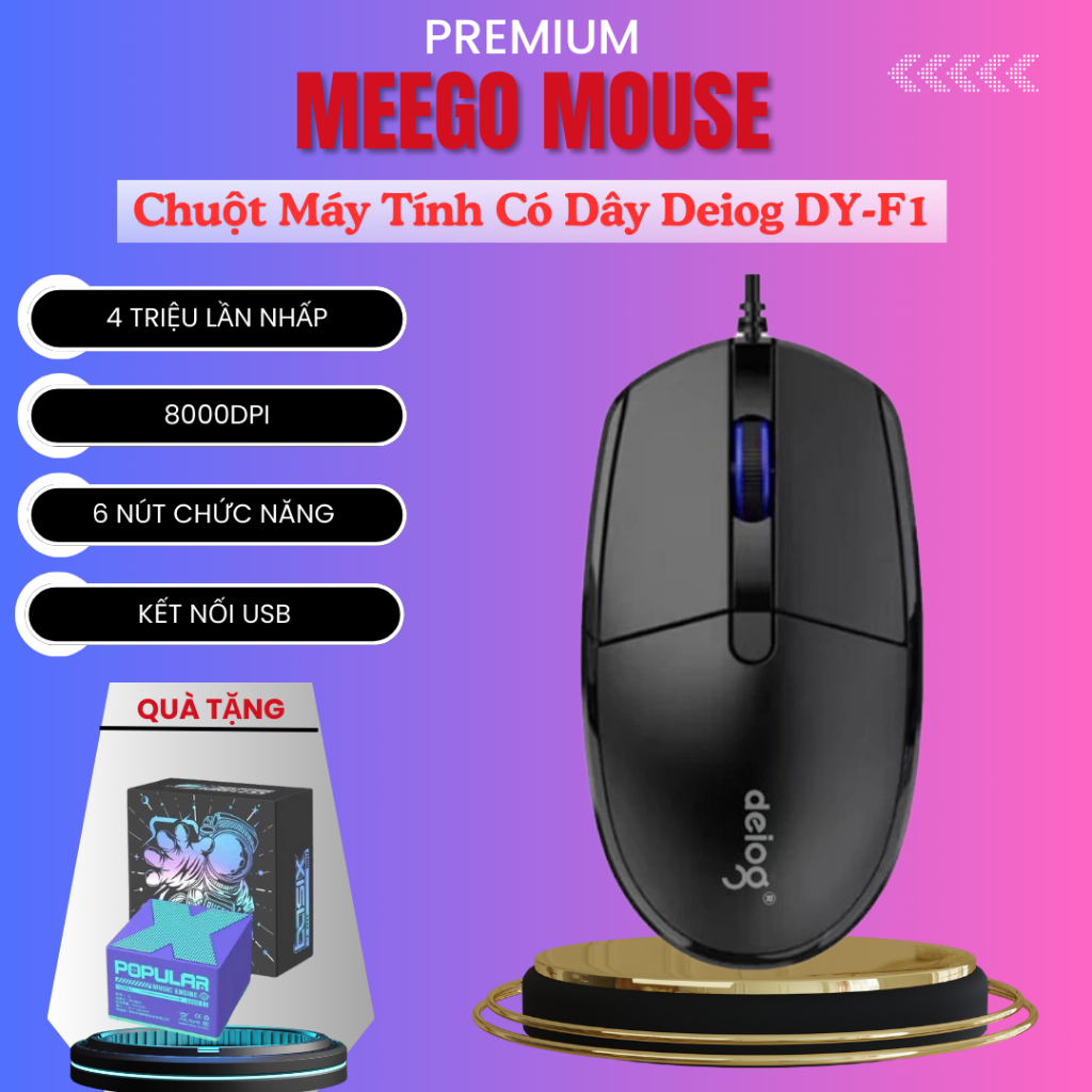 Chuột Máy Tính Có Dây Deiog DY-F2 Gaming Mouse DPI 1200 Hỗ Trợ Game Thủ ...
