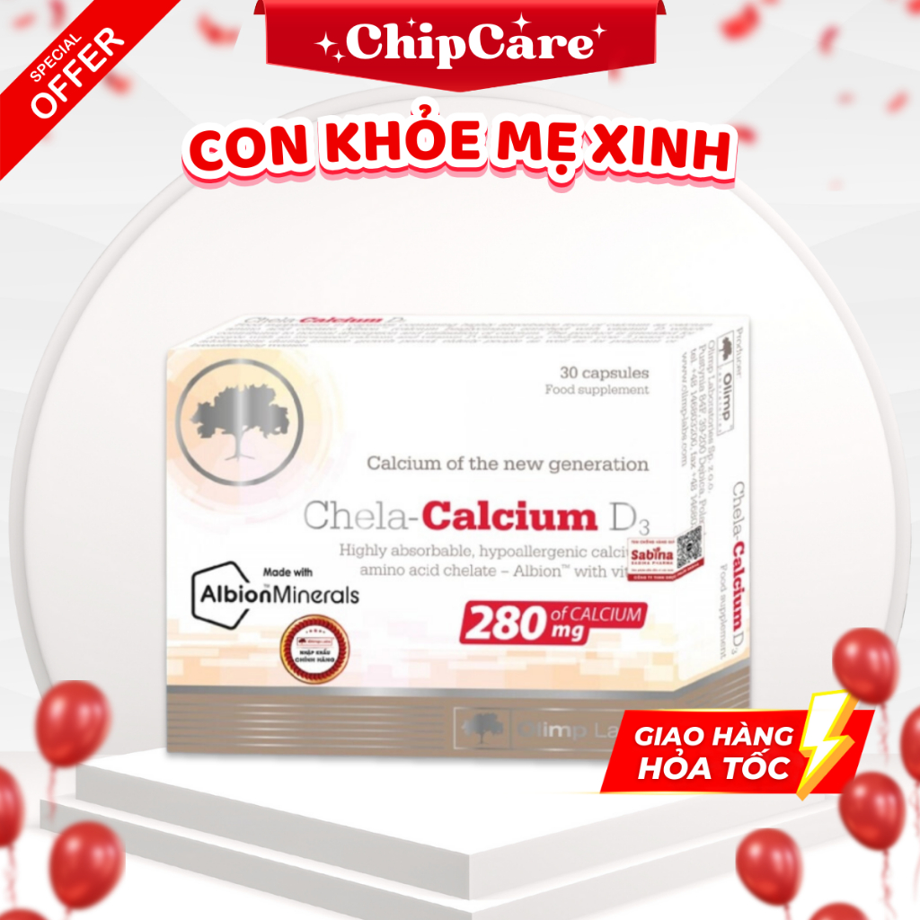 Canxi Chela Calcium D3 ( Olimp labs) Canxi cho bà bầu, bổ sung canxi và ...