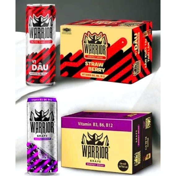 Nước tăng lực Thái Lan Warrior Dâu/Nho 325ml (Thùng 24 lon) | Shopee Việt Nam