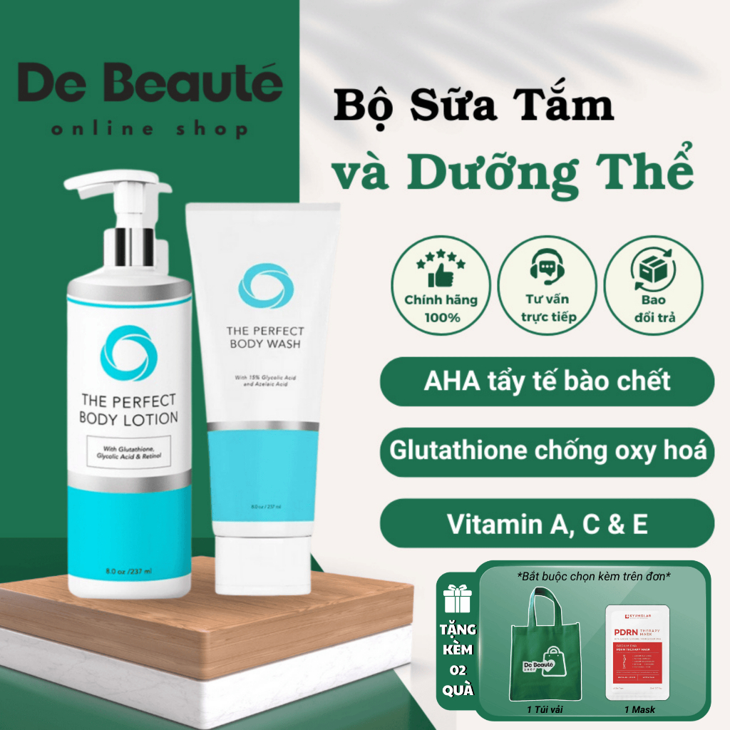 [HÀNG CÔNG TY] Bộ Sữa Tắm và Sữa Dưỡng Thể Làm Trắng Và Mịn Màng Da The ...
