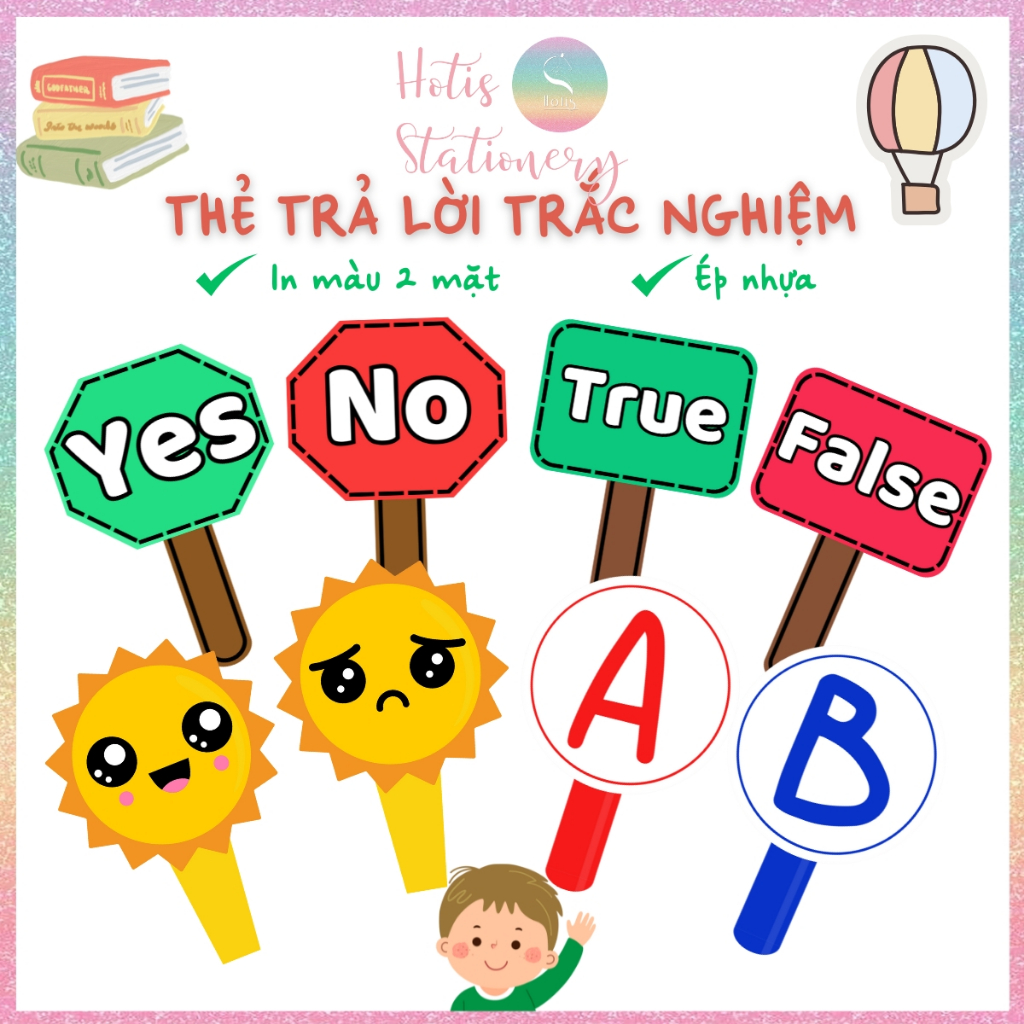 [HOTIS] Set 5 Thẻ đáp án YES NO cầm tay, thẻ trắc nghiệm - Giấy bìa ...