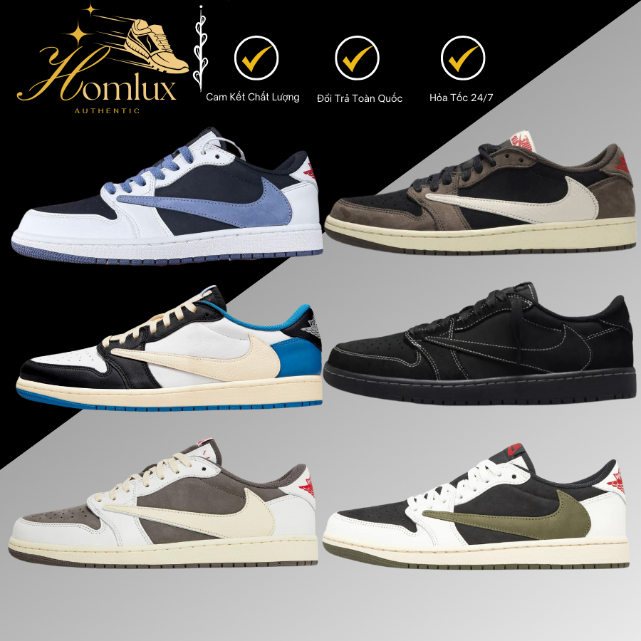 Giày Jd 1 Low Travis Scott, Giày JD1 cổ thấp các màu nam nữ full phụ ...