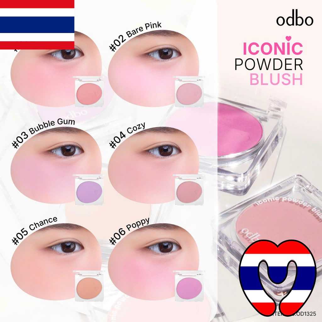 Má hồng Odbo Iconic Powder Blush phấn mịn bám lì 4.2gram - Thái Lan ...