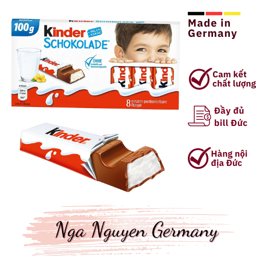(Nội địa Đức) Kẹo Socola Kinder SchokoLade_ Kẹo socola la nhân kem sữa ...