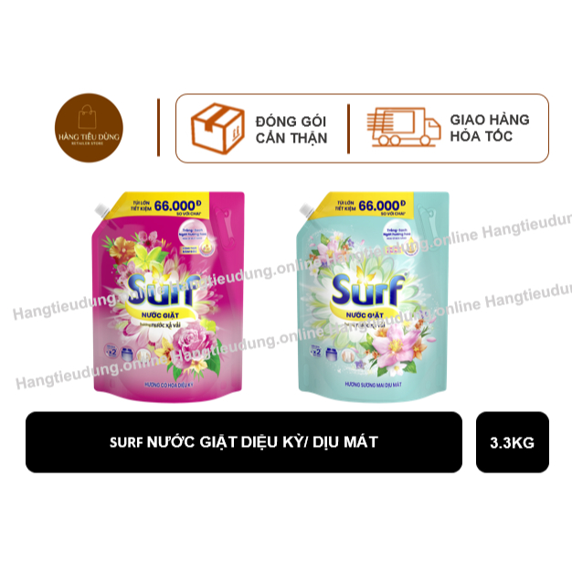 Nước giặt Surf cửa trên - Túi 3,3Kg | Shopee Việt Nam