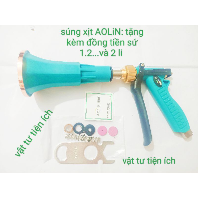 S.ú.ng phun áp lực Aolin Taiwan chính hãng loa kèn mặt sứ 1.5 li (Tặng ...