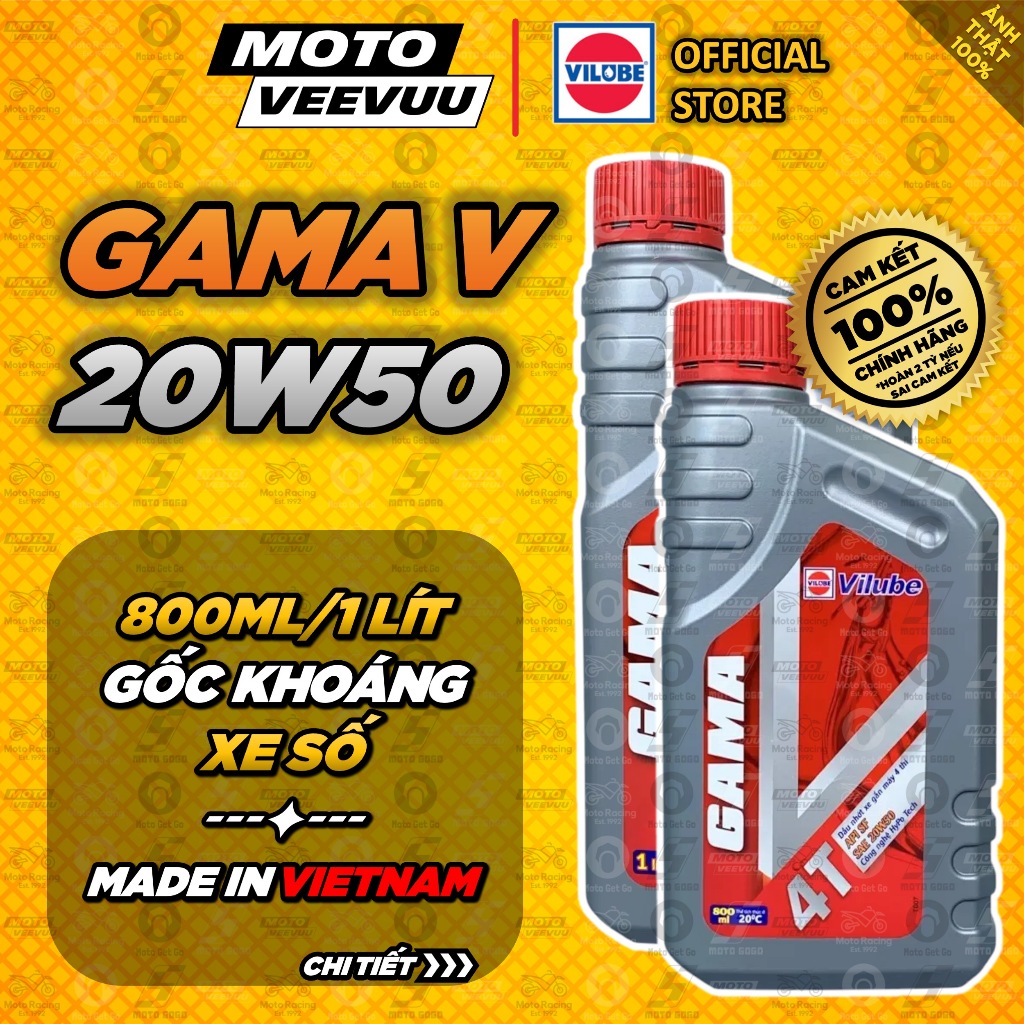 [MTVV] Dầu Nhớt xe số Vilube Gama V 20W50 800ML 1 LÍt | Shopee Việt Nam
