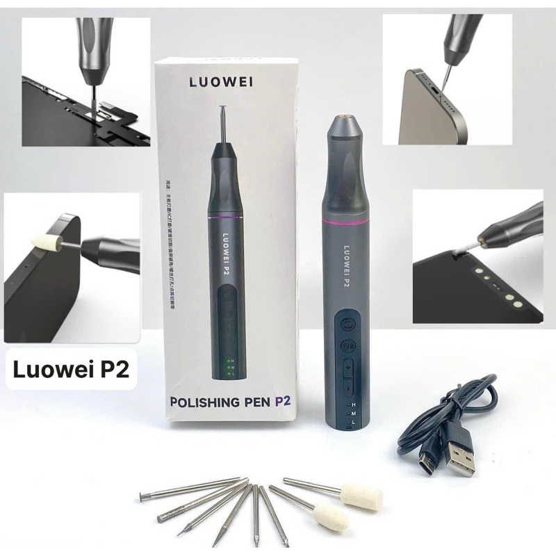 Bút mài mini LUOWEI P2 (kèm 8 đầu) | Shopee Việt Nam