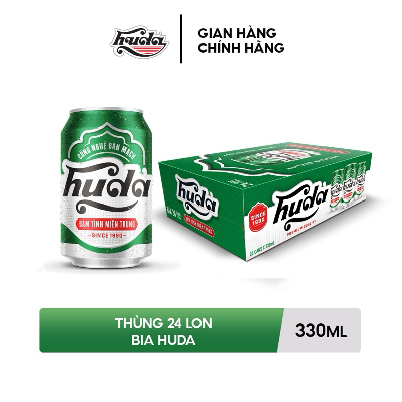Bia Huda lon - 1 thùng 24 lon 330ml | Shopee Việt Nam