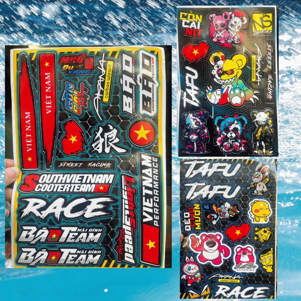 tem cờ việt nam race tafu lotso dán xe kích thước 20cm x 30cm cờ dán ...