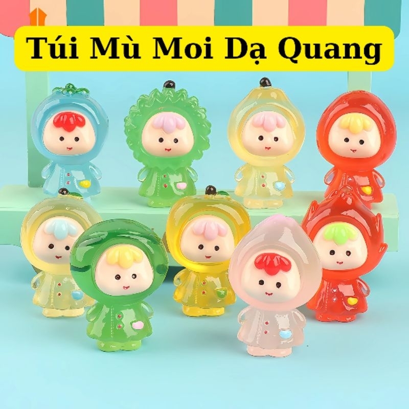 [Moi Dạ Quang] Túi Mù Moi Dạ Quang, Rùa, Charm Hình Chai Nước Động Vật ...