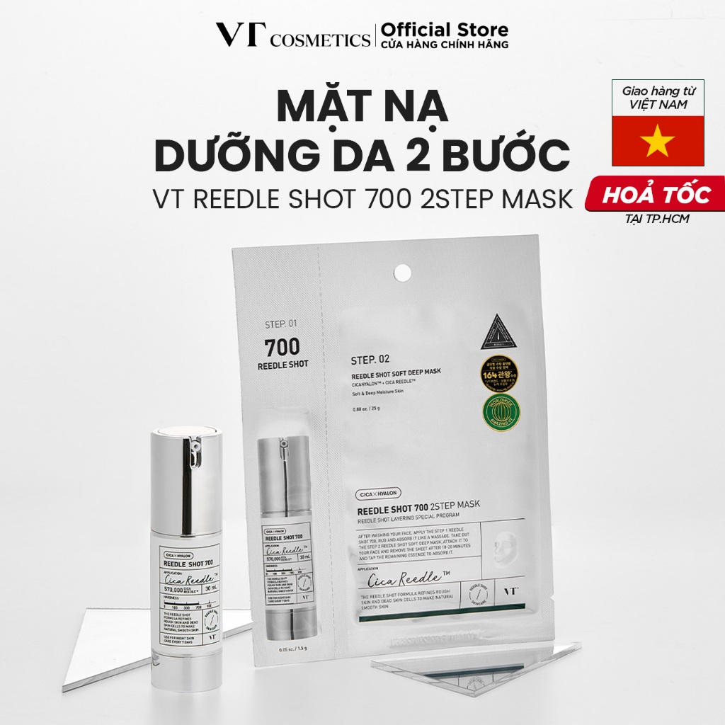 [VT Cosmetics] Mặt nạ dưỡng da 2 bước VT REEDLE SHOT 700 2STEP MASK | Shopee Việt Nam