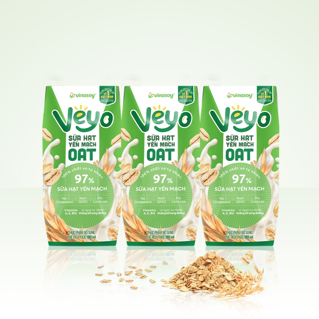 [Bộ 3 lốc] Sữa hạt yến mạch Veyo Vinasoy 180ml (1lốc 3hộp) | Shopee ...