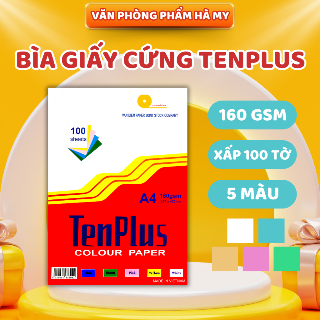 (Xấp 100 tờ) Giấy bìa cứng TenPlus Khổ A4 Định Lượng 160gsm Thích Hợp Để Vẽ | Shopee Việt Nam