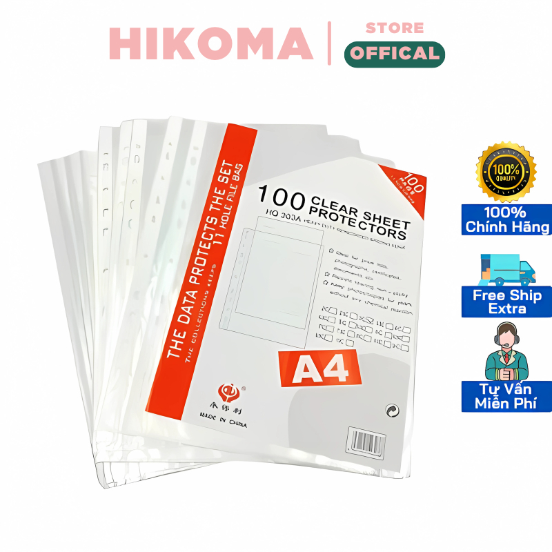 Bìa đựng tài liệu sơ mi lỗ XIFU tập 100 túi cao cấp đựng hồ sơ dùng cho ...