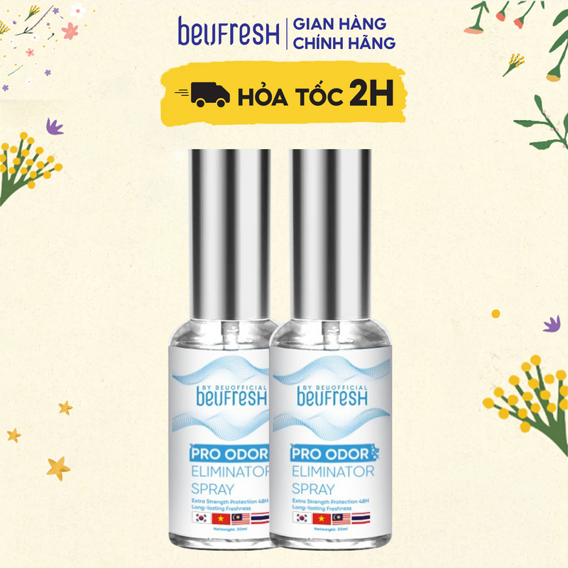 Combo 2 Xịt khử mùi toàn thân, lăn khử mùi BEUFRESH ngăn tiết mồ hôi ...