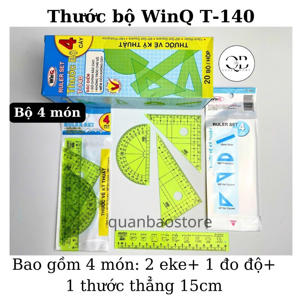 Thước bộ WinQ T140( 4 món) và T160( 5 món), hàng chính hãng WinQ( Quy Lực). | Shopee Việt Nam