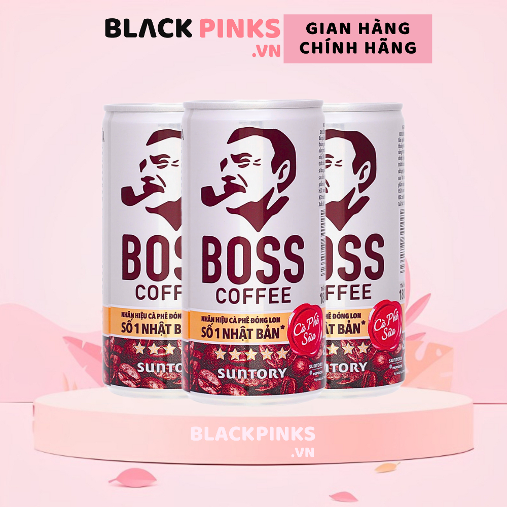 Thùng 24 lon cà phê sữa Boss lon 180ml | Shopee Việt Nam