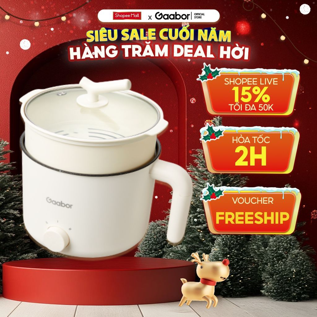 Nồi điện đa năng dung tích 1,5L Gaabor GR-N15A phủ lớp chống dính công ...