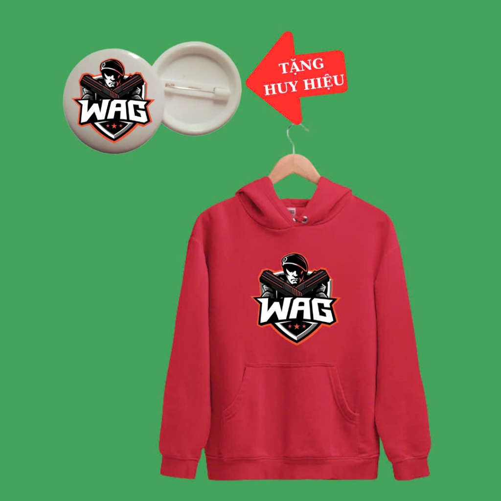 Áo Khoác Wag-Áo Hoodie thu đông in mẫu Free fire Wag Team, size từ 10kg ...