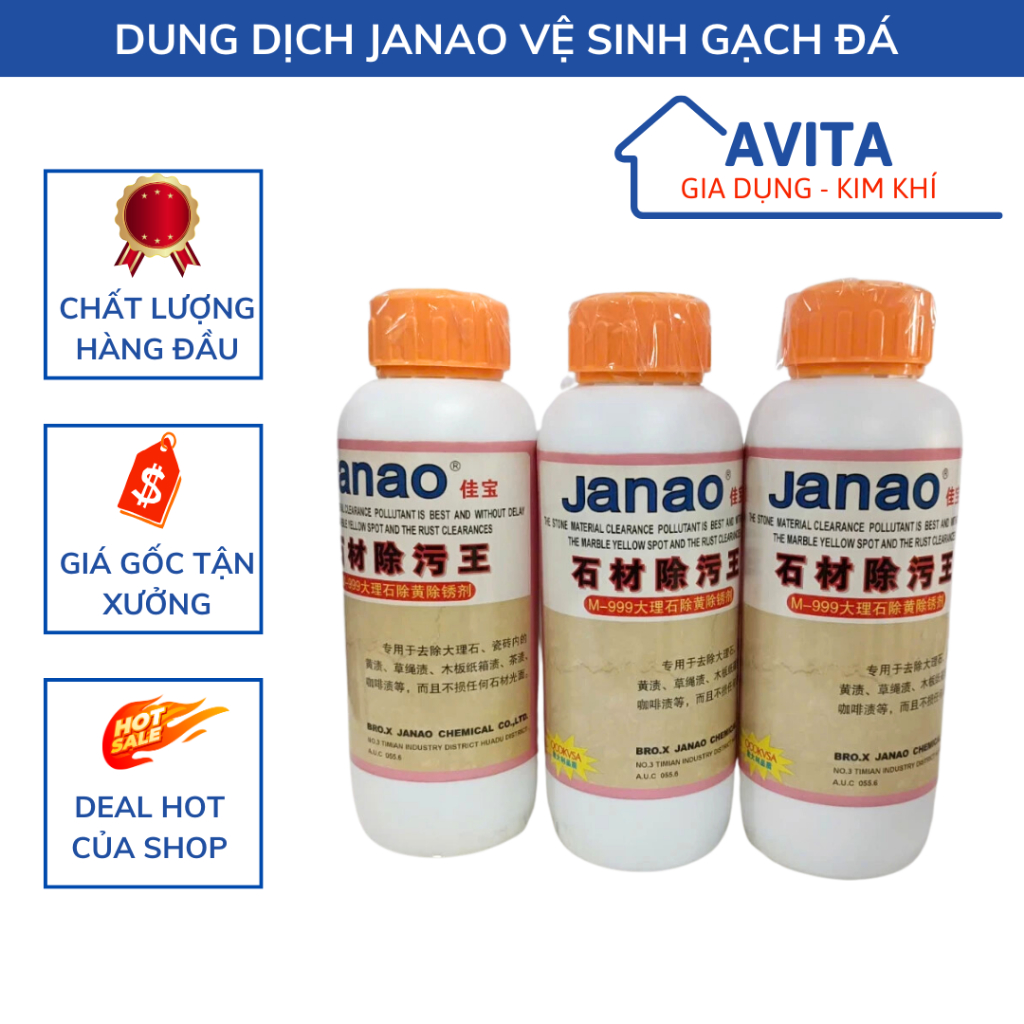 DUNG DỊCH JANAO VỆ SINH ĐÁ, tẩy bẩn, hóa chất làm sạch đá tự nhiên ...