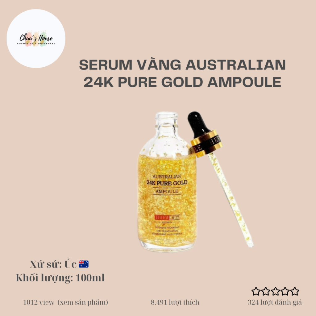 Serum Vàng Australian 24K Pure Gold Ampuole | Shopee Việt Nam