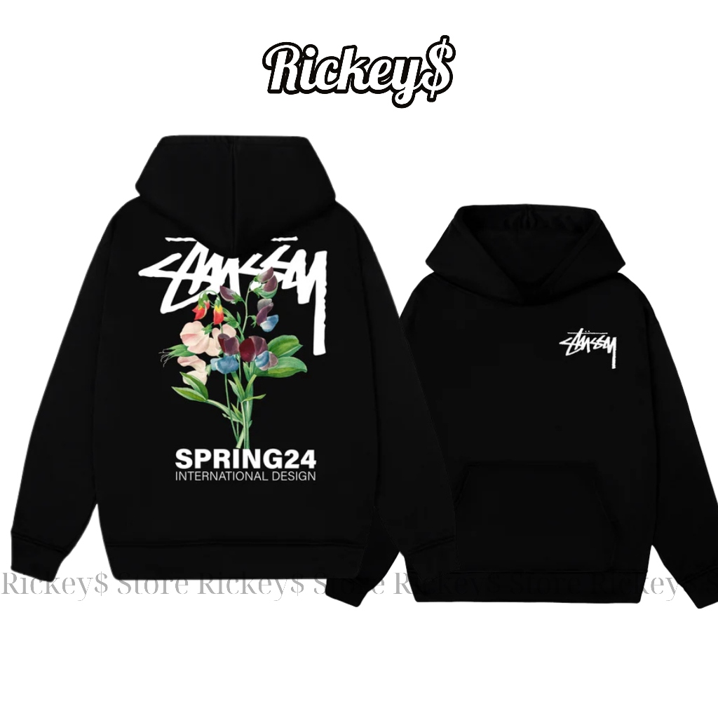 Áo Hoodie Stussy Floral Spring24 - Chất Liệu Vải Nỉ Bông Cao Cấp - Form ...