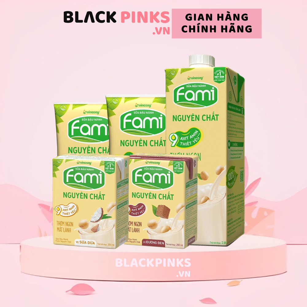 Thùng 10/36/40 hộp/ gói sữa đậu nành Fami nguyên chất có đường/ít đường/sữa dừa/đường đen 200 ...