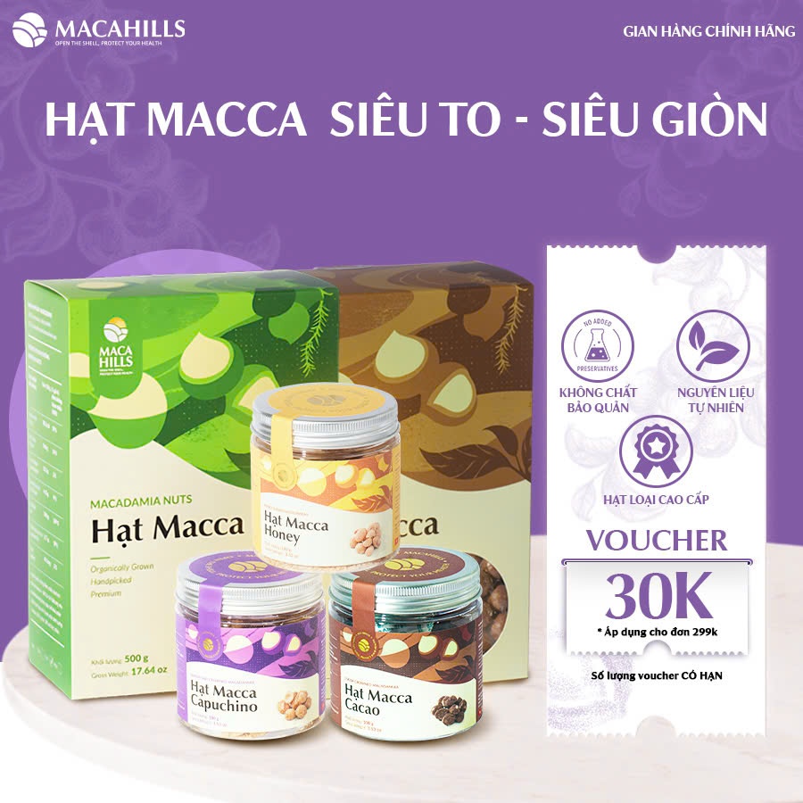 Hạt Macca Size Pro (size vừa) Maca Hills giòn rụm thơm béo tự nhiên ...