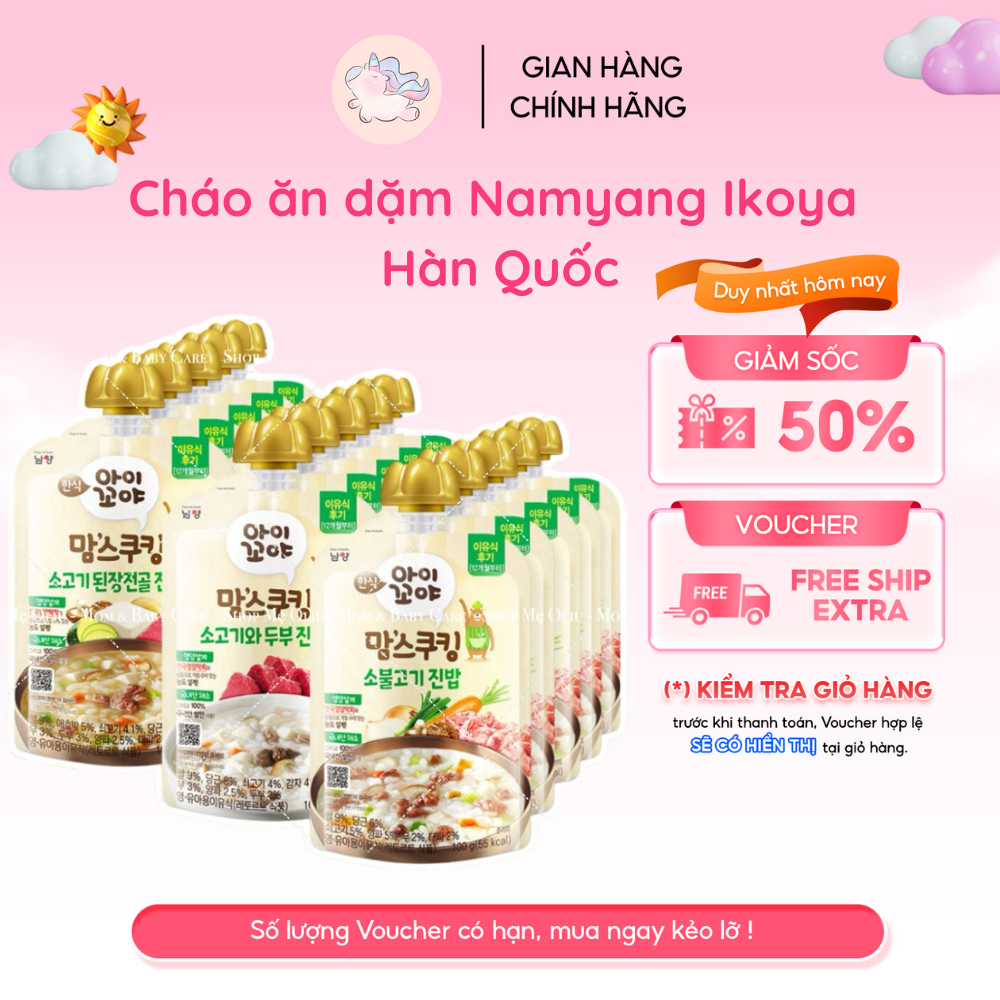 [SHIP AIR] Cháo ăn dặm Namyang Ikoya Hàn Quốc, cháo tươi ăn liền dinh dưỡng cho bé từ 6 đến 15 ...