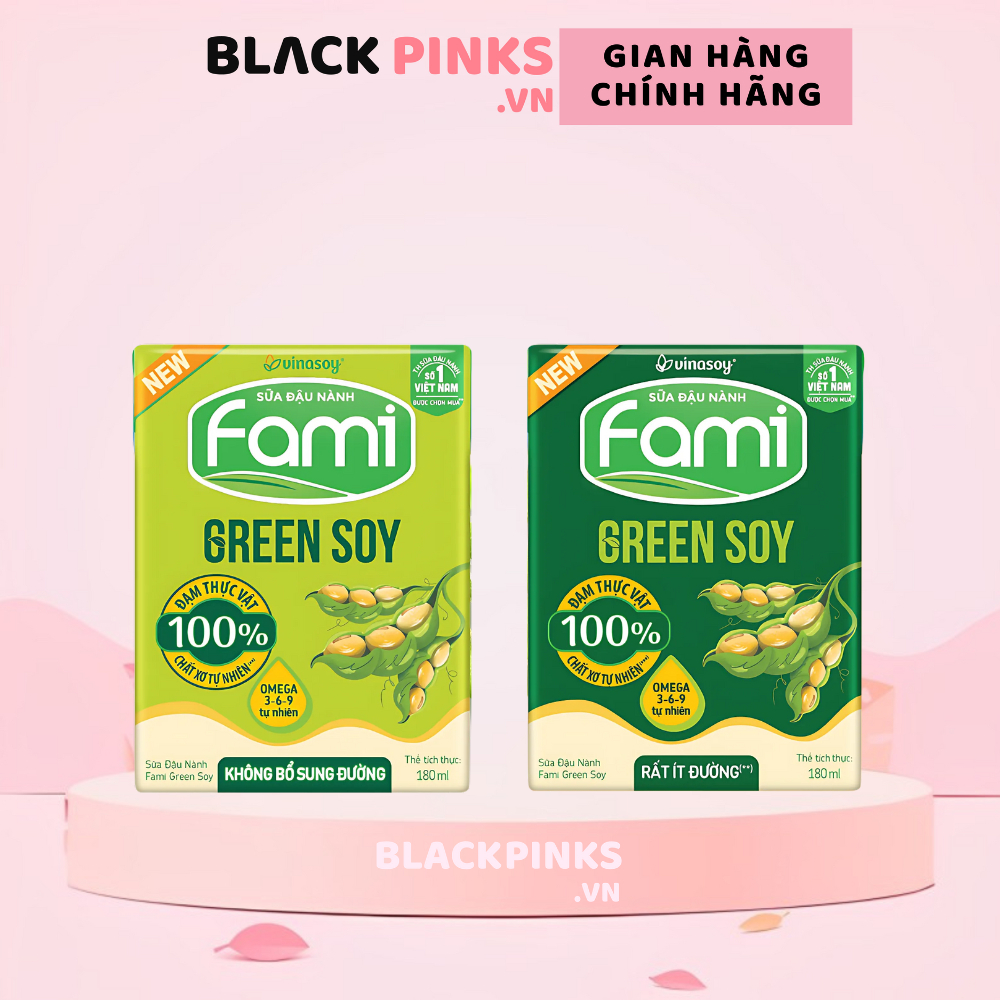 Thùng 36 hộp sữa đậu nành Fami Green Soy ít đường/ không đường 180ml | Shopee Việt Nam