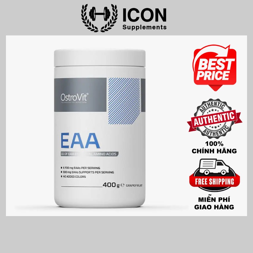 Thực Phẩm Bổ Sung OSTROVIT EAA 400g (40 servings) - Hỗ Trợ Phục Hồi và Phát Triển Cơ Bắp ...