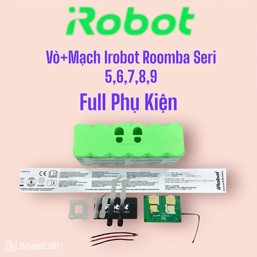 VỎ MẠCH PIN ROBOT HÚT BỤI IROBOT ROOMBA SERI 5, 6, 7, 8 , 9 DẠNG SÓNG ...