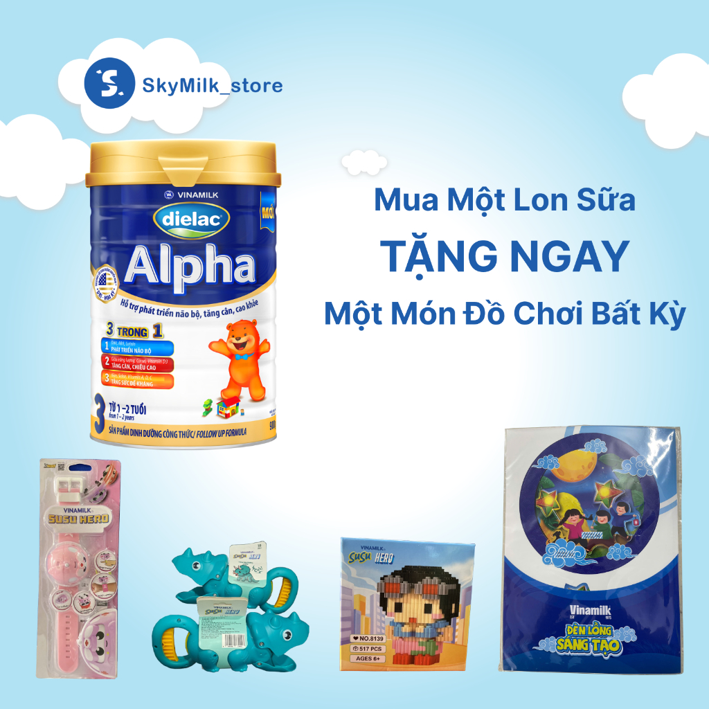 Hộp Sữa Bột Vinamilk Dielac Alpha 3 Hộp thiếc 900g - KÈM QUÀ TẶNG | Shopee Việt Nam