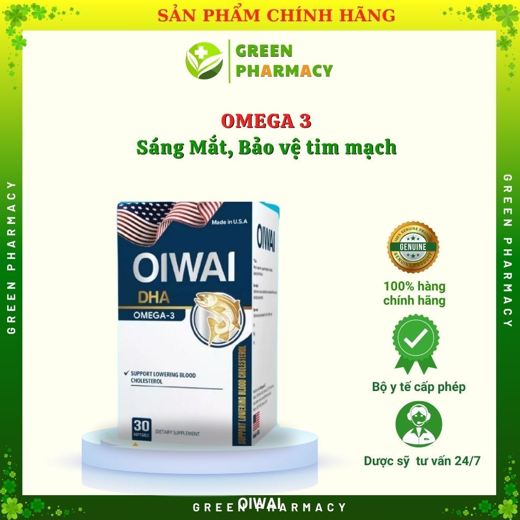 Omega-3 - OIWAI - Giúp sáng mắt, Hỗ Trợ Não Bộ, Bảo vệ tim mạch / Hộp 30 viên | Shopee Việt Nam